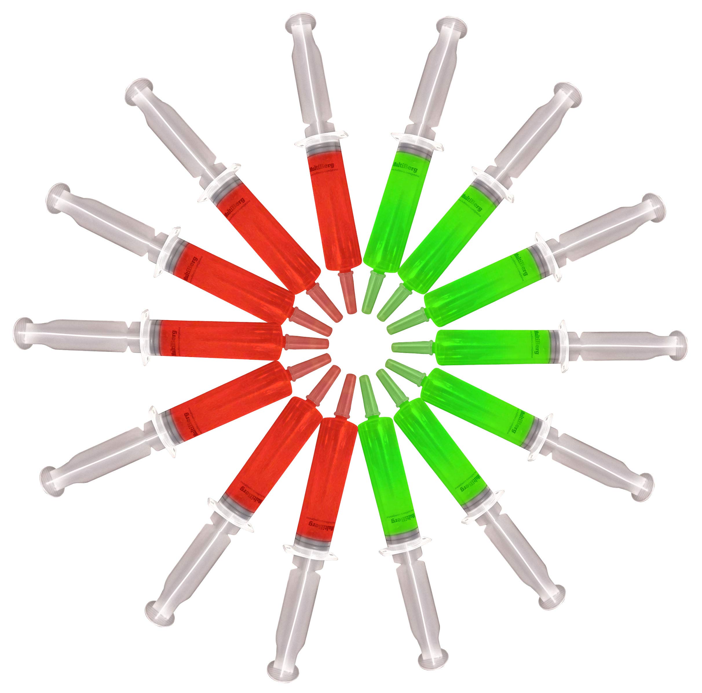 MultiBerg 50 Jello Shot Syringes with (55 Syringe Shots RECIPE'S eBOOK), Creates an Instant Fun Party! Large 1.5-2oz with caps