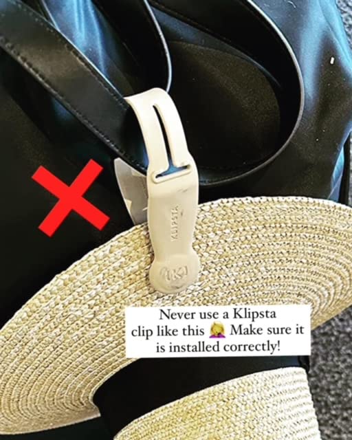 KLIPSTA Hat Clip - Magnetic Hat Holder for Traveling Bags, Backpacks, Purses, Totes and More, Hands Free Bag Accessory (Black)