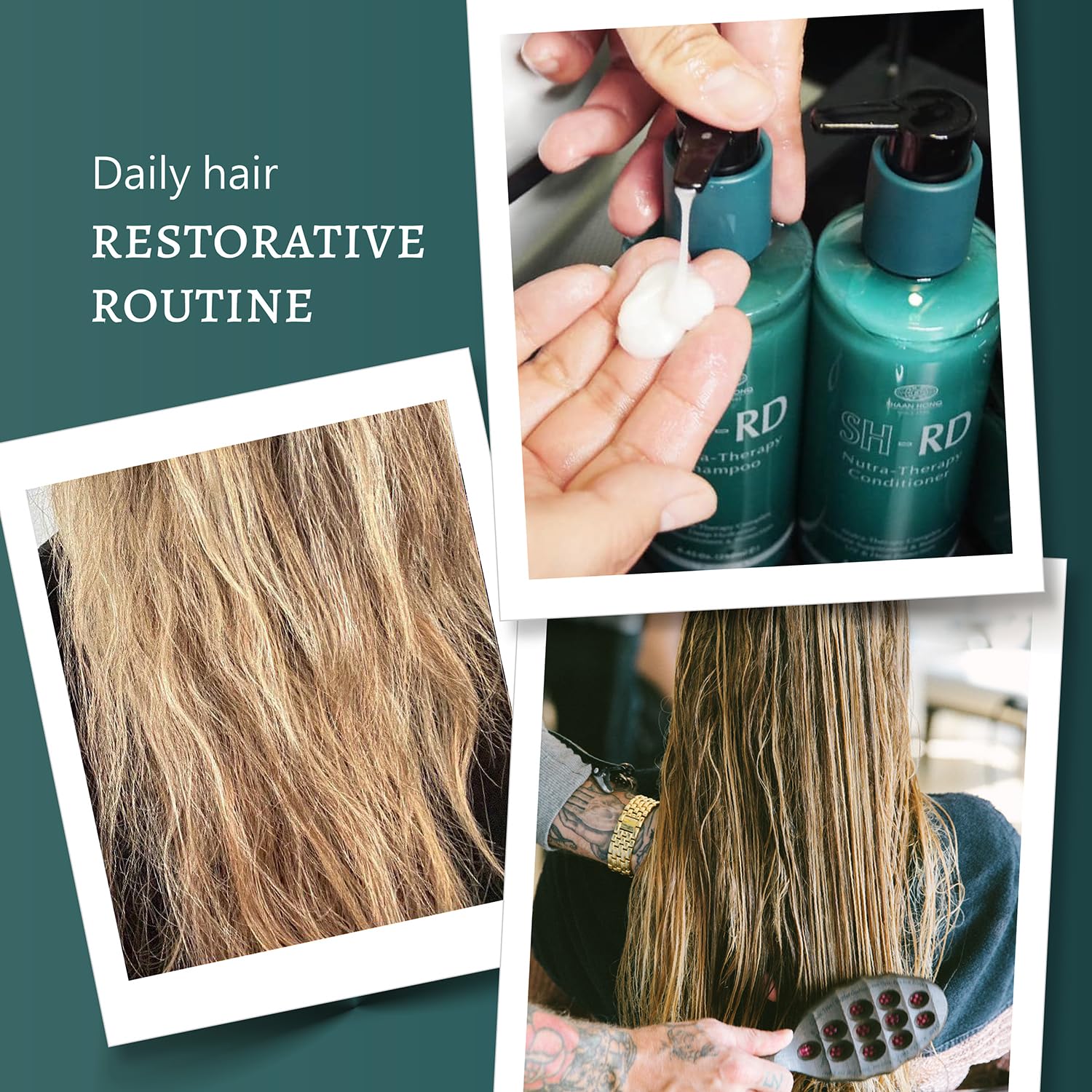 SH-RD Nutra-Therapy Shampoo for Dry Damaged Hair | Protein Shampoo Reduces Split Ends | Moisturizes Frizzy Hair | Suitable for Color-Treated, Bleached Hair - 16.9oz/500ml