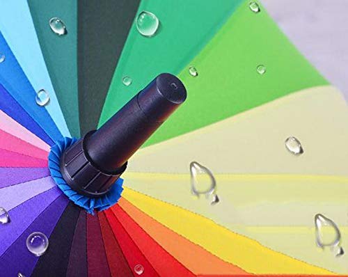 Lancoon 24 Ribs Large Umbrella Fashion Long Handle Straight Anti-UV Sun/Rain Stick Umbrella KS07Brown