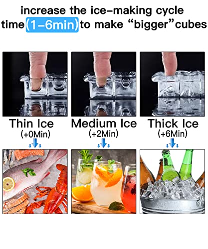 Kndko Ice Maker 45Lbs,2-Way Add Water,Self Cleaning Ice Makers Countertop,Home Ice Machine,Ice Size Control,24H Timer,Party Countertop Ice Maker for Home Bar RV,Stainless Steel Ice Maker Machine