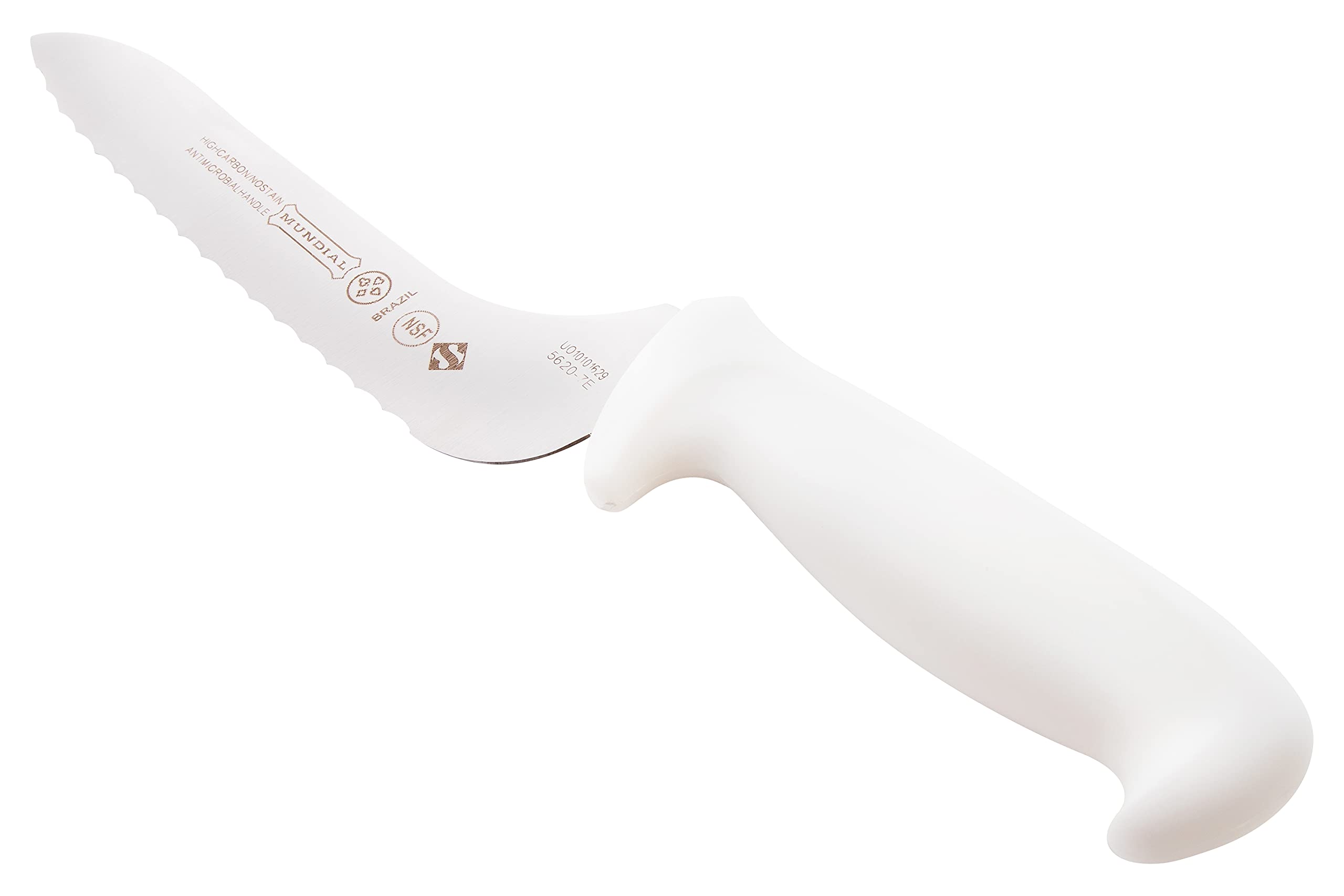 Mundial Offset- Serrated Edge Sandwich Knife, White, 9-Inch