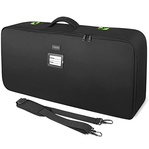 YOREPEK Padded Travel Bag Compatible with UPPAbaby RumbleSeat, Stroller Second Seat Bag for Airplane with 2 Inner Pockets, Large Storage Bag Organizer for Baby Travel Essentials, Black/Green