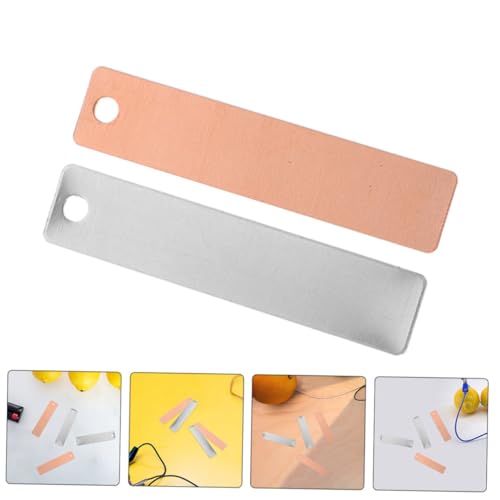 HEMOTON 8 Pairs Zinc Anode Copper Plate Zinc Copper Fruit Battery Experiment Supplies Anode for Zinc Electroplating