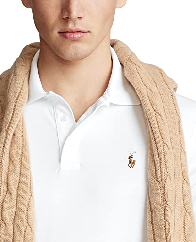 POLO RALPH LAUREN Men's Big and Tall Short Sleeve Pima Soft-Touch Polo Shirt (4XB, WhiteSigPny)
