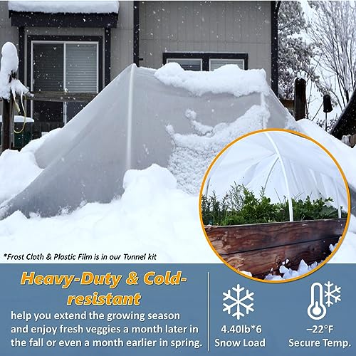 LANEVAN Greenhouse Hoops for 2-4ft Wide Raised Beds, 6.56ft Long Super Bendable Fiberglass Garden Hoops, Weather Resistant Grow Tunnel Support Hoops Frame for Plant Row Cover, 6 Pcs