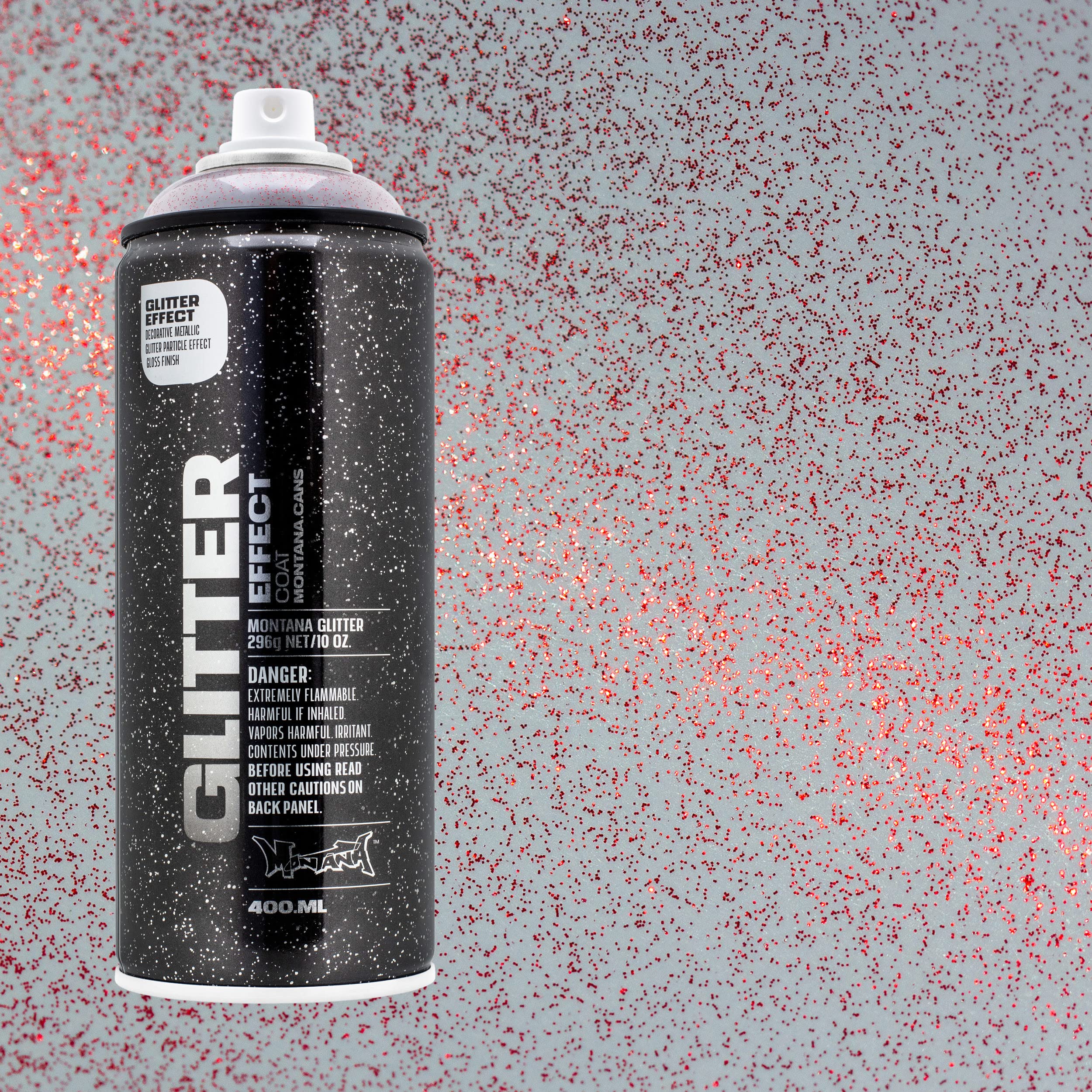 Montana Cans GLITTER EFFECT Spray Paint, 400ml, X-Mas Red, 13.5 Fl Oz (Pack of 1)