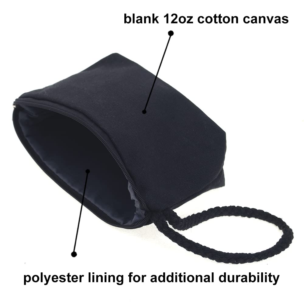 Muka 12 Pack 100% Cotton Canvas Bag with Lining, 7-1/2 x 4-1/4 x 2 Inches Wristlet Natural Pouch