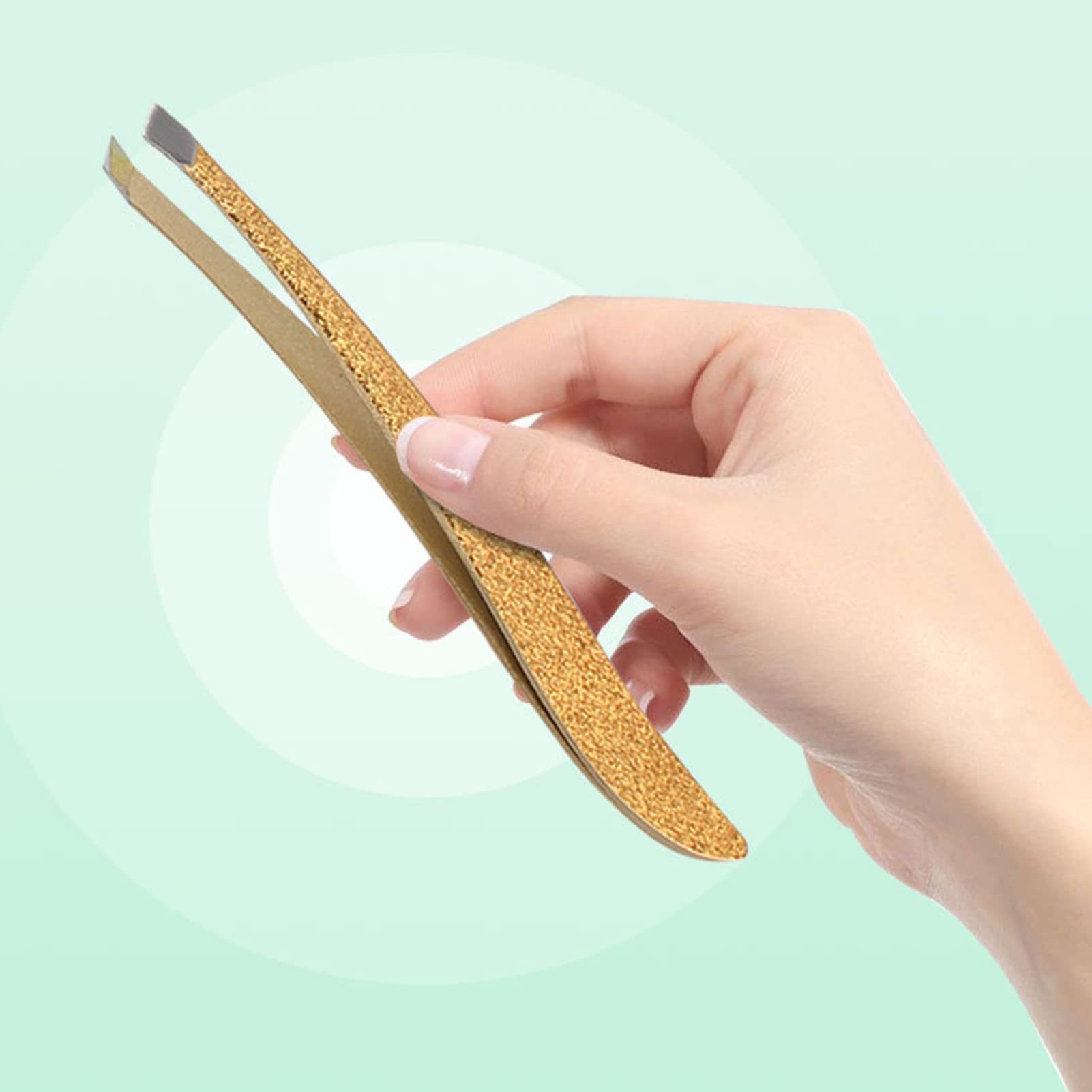 shlutesoy Eyelash Tweezer High Elasticity Rust-Proof Mini Colorful Professional Tweezer Eyebrow Face Clip for Salon Golden