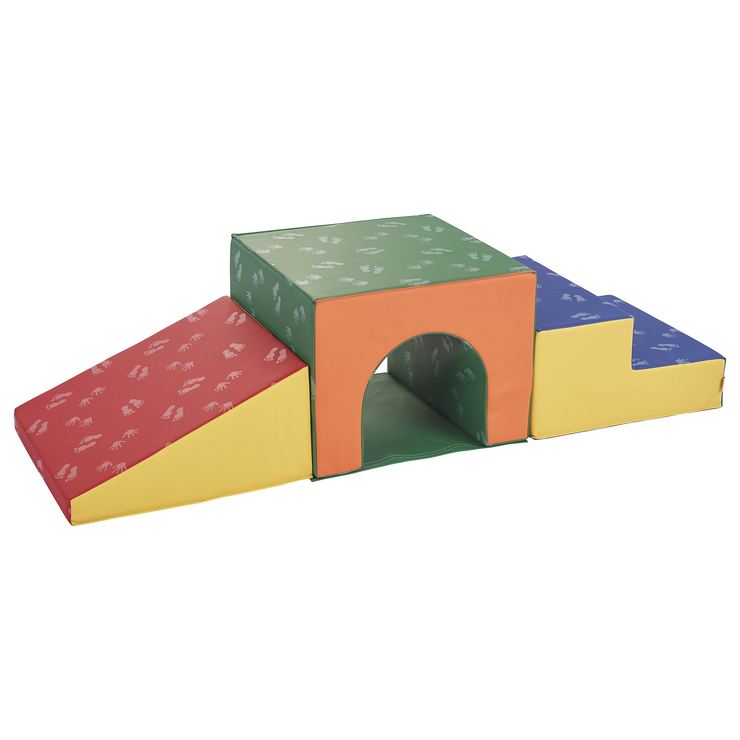 ECR4Kids SoftZone Single Tunnel Climber, Toddler Playset, Assorted, 3-Piece & SoftZone Tiny Twisting Climber, Beginner Playset, Assorted, 5-Piece