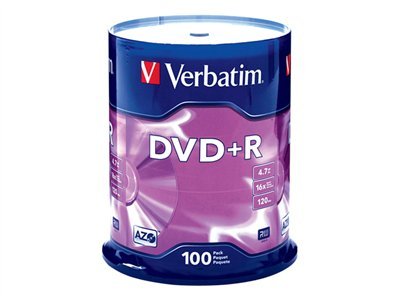 Verbatim 95098 100 x DVD+R - 4.7 GB ( 120min ) 16x - spindle