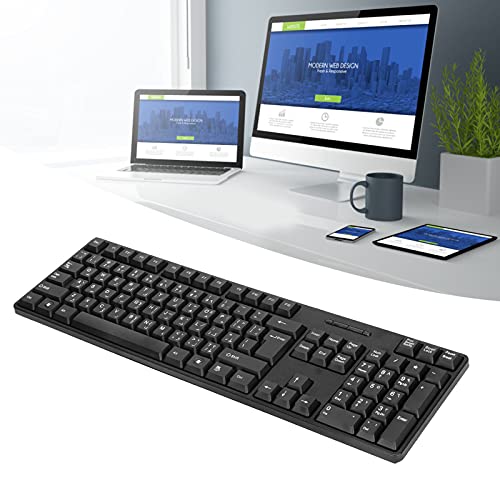 Qinlorgo Wired Keyboard, Comfortable Gaming Keyboard ‑Proof Wear‑Resistant for Home