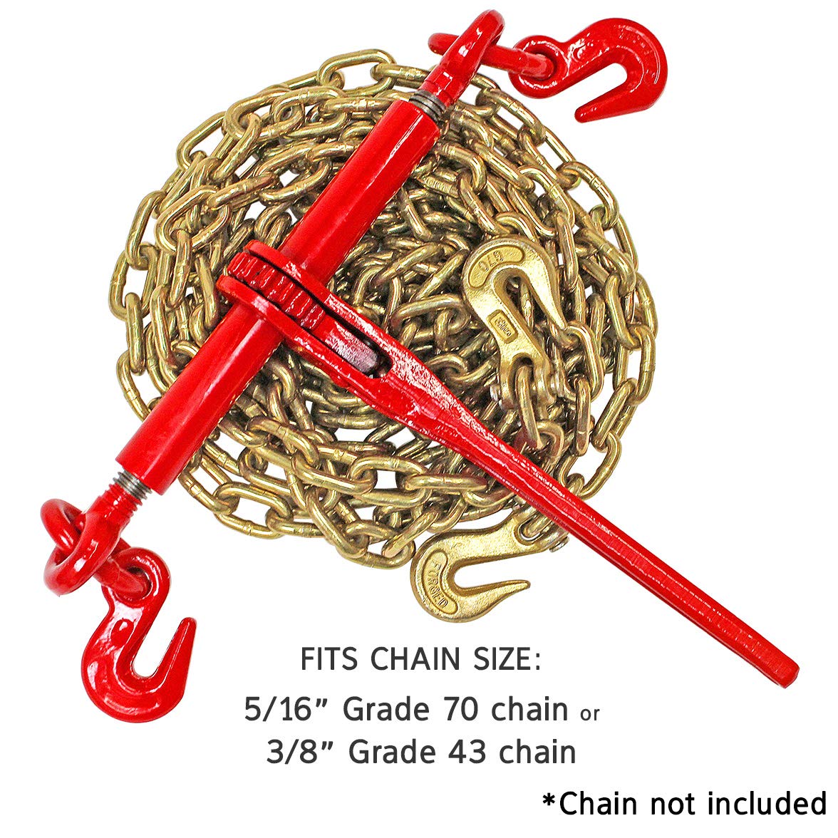 DC Cargo Mall Ratchet Chain Binder 1/2 Inch - 5/8 Inch | Tie Down for Grade 70 Transport Chain 1/2 Inch | 13,000 Working Load Limit | Ratchet Binder