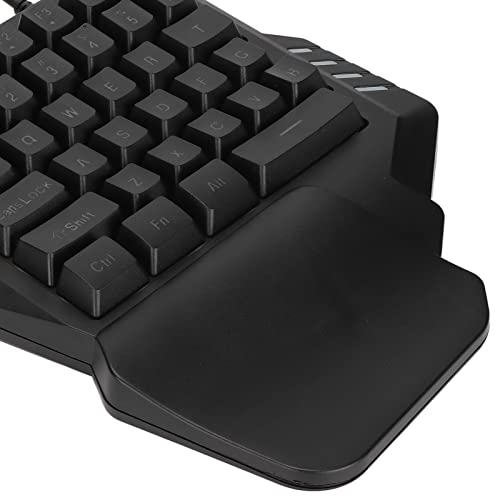One Handed Gaming Keyboard, Accurate Control Plug and Play Half Keyboard Wide Compatibility LED Backlit Ergonomic Design 35 Keys for Home for Dorm for Game