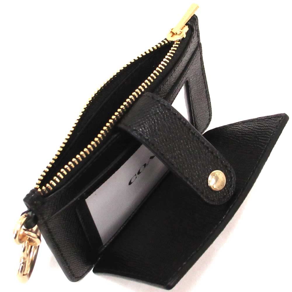 Coach Women's Attachment Card Case (Crossgrain Leather, Black)