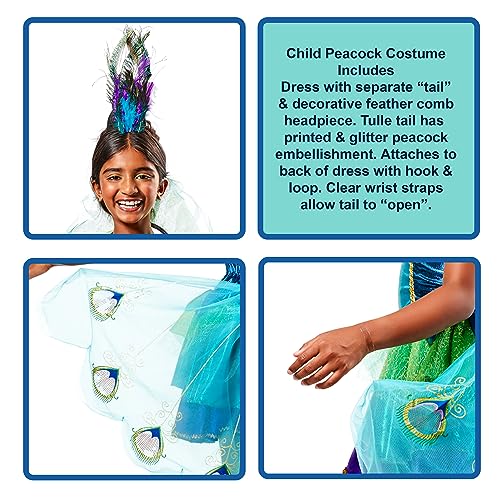 Rubies Girl's Peacock Costume Dress, Medium