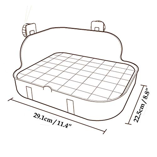 RUBYHOME Rabbit Litter Box Toilet, Plastic Square Cage Box Potty Trainer Corner Litter Bedding Box Pet Pan for Small Animals, Rabbits, Guinea Pigs, Chinchilla, Ferret, Galesaur, 11.4 Inches (Green)