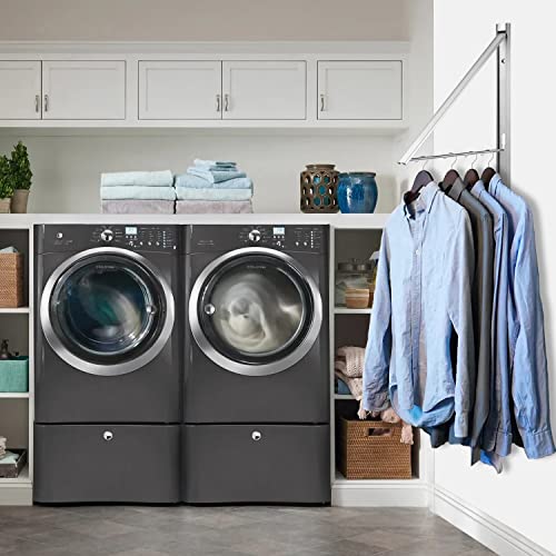 kuaguan Laundry Racks for Drying Clothes Drying Rack,Folding Drying Rack, Wall Mounted Clothes Hanger Rack Drying Rack Clothing Folding Indoor and Outdoor (Silver)