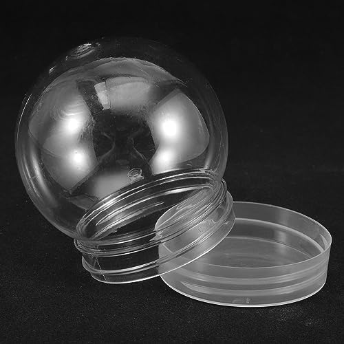PRETYZOOM 10pcs Christmas Plastic Snow Globe with Screw Off Cap White Base Clear Fillable Water Globe DIY Snow Globes for Holiday Crafts Home Decoration Display Plant 4Inch