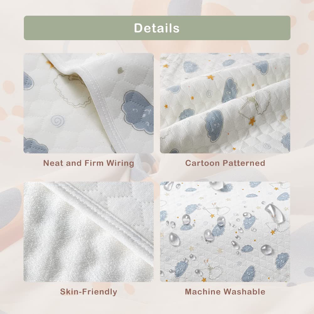 SEEDNUR Baby Changing Mat Portable Changing Pad Travel Waterproof Changing Mat for Baby or Small Toddler 20βx28β(Elephant)