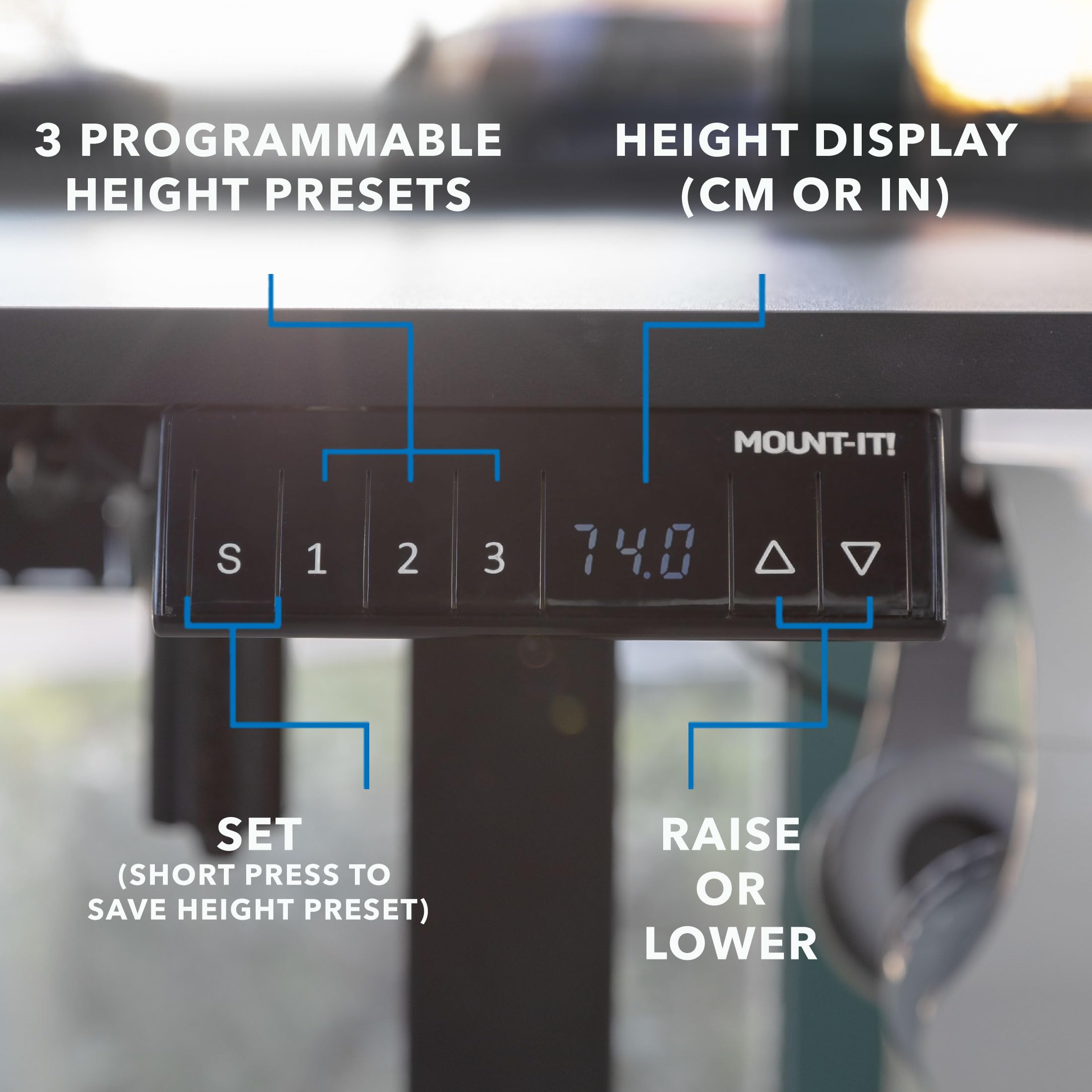 Mount-It! Electric Height Adjustable Corner Stand Up Desk, Black Steel Frame L-Shaped Standing Workstation for Corners, Automatic Sit Stand Desk, Smoothly Raises from 28.3" to 47.2", Home Office