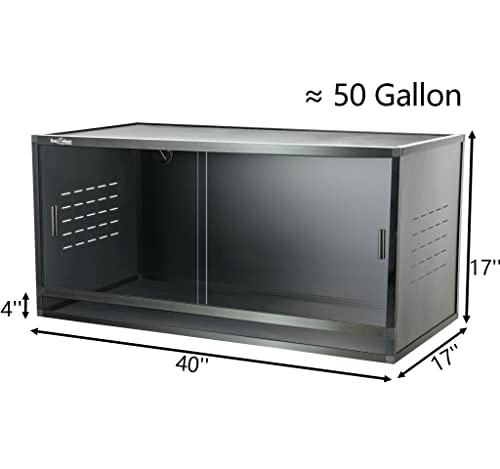 Large Reptile Terrarium 44 Gallon 40 * 16 * 16" for Bearded Dragon Lizard Snake Cage Reptiles Enclosure Wide Breeding Lounge Vivarium Area with Sliding Doors Lock for Crawling Pet