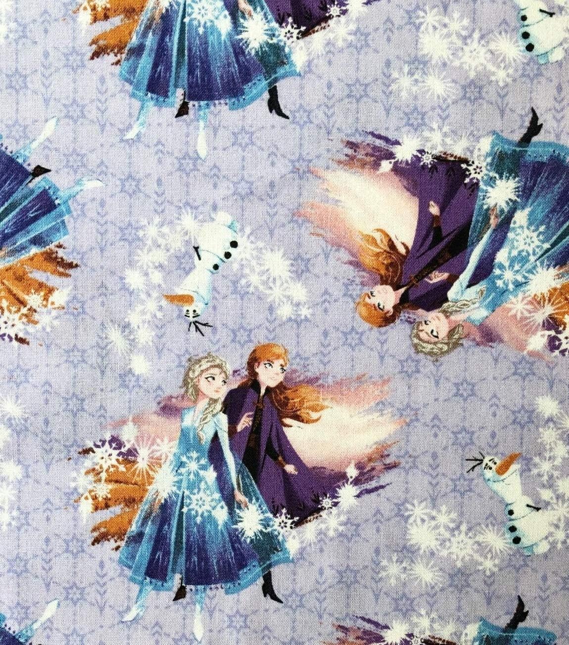 Pack of 2 - Disney Frozen Destiny Awaits on Lavender Cotton Fabric - Elsa Anna & Olaf - 18" x 22" Fat Quarter (Pack of 2)