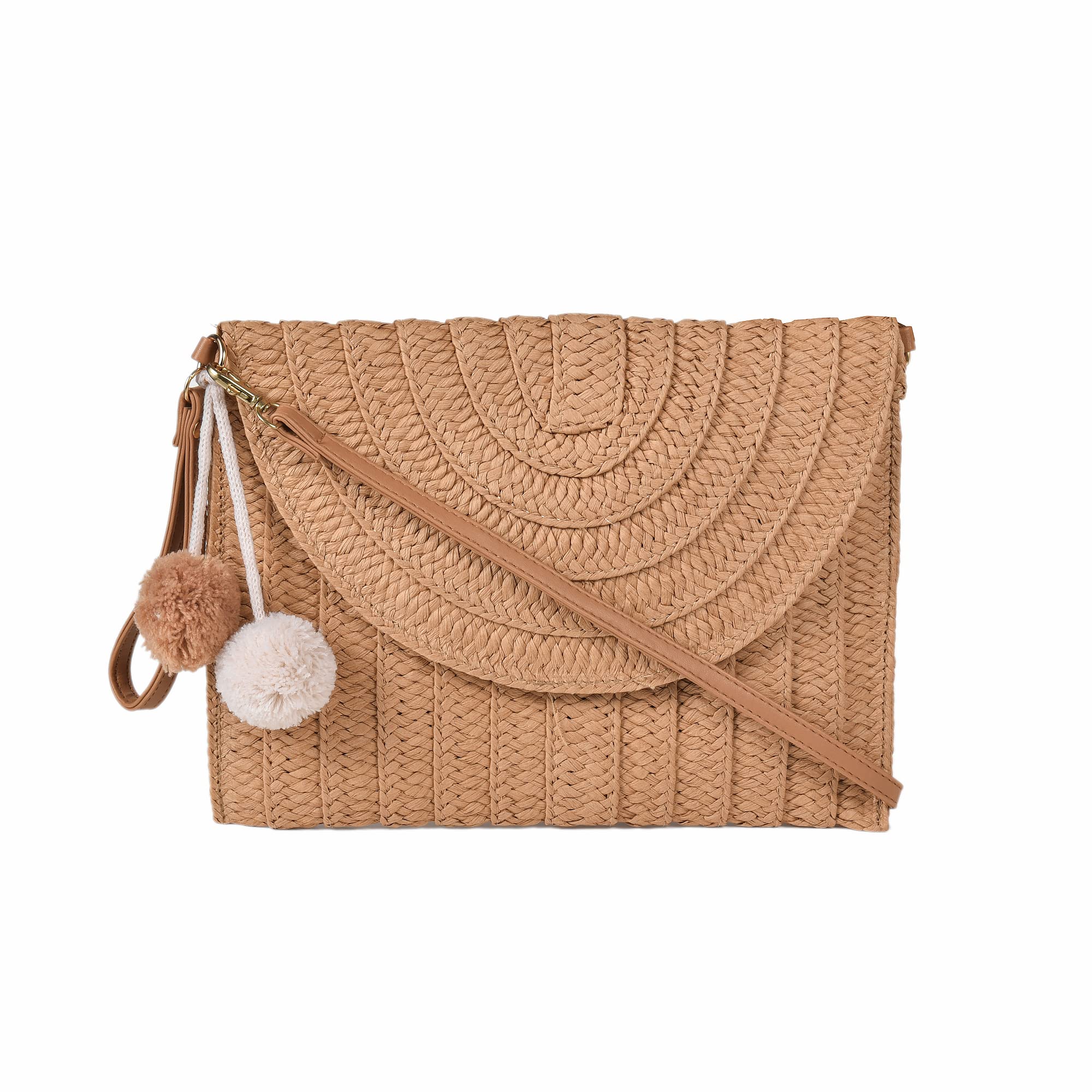 Eiyye Summer Clutch Woven Purse Beach Bag Straw Bag Crossbody Bags with Adjustable Strap Crossbody Purses for women - Vacation Essentials