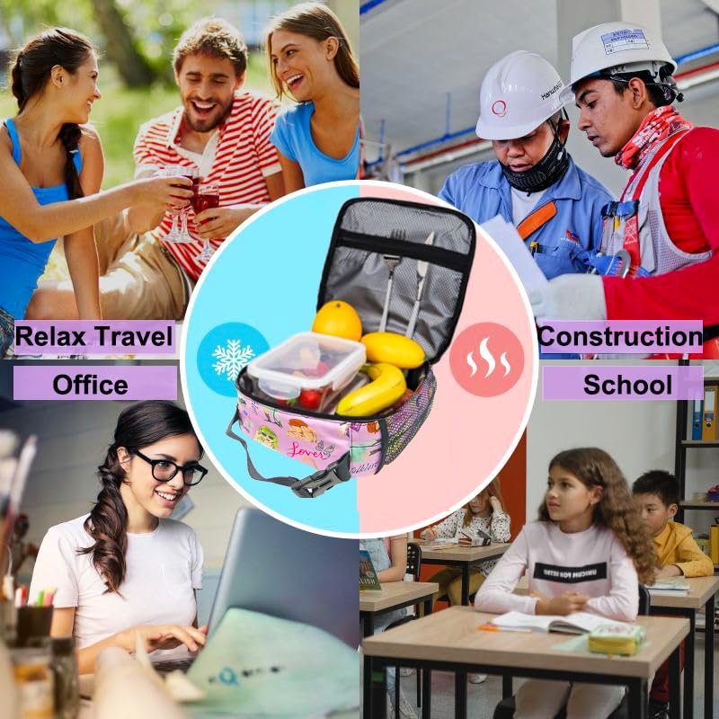Insulated Lunch Bag, Large Capacity Lunch Box with Handle, Leakproof Portable Box for Adults, Portable Lunch Box for Travel Picnic Office Working 