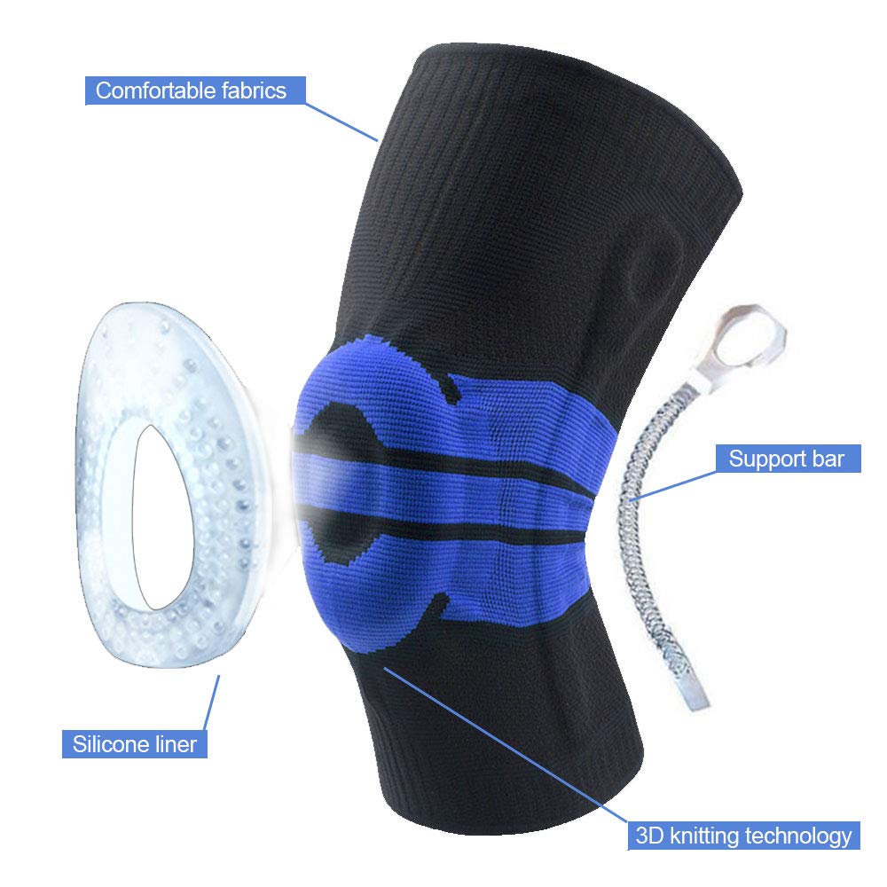 Cocobla Sports Knee Braces 2 Pack Stretch Fit Knee Sleeve Support Protector for Running, Injury Recovery, Pain Relief Men & Women