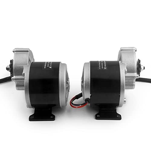 L-faster 10 Inch Off-Road Wheel Dual Drive 350W Geared Motor Chain Kit Reverse Switch for Electric Barrow Trolley Wagon Bike with Reverse (36V 350W Max 8kph)