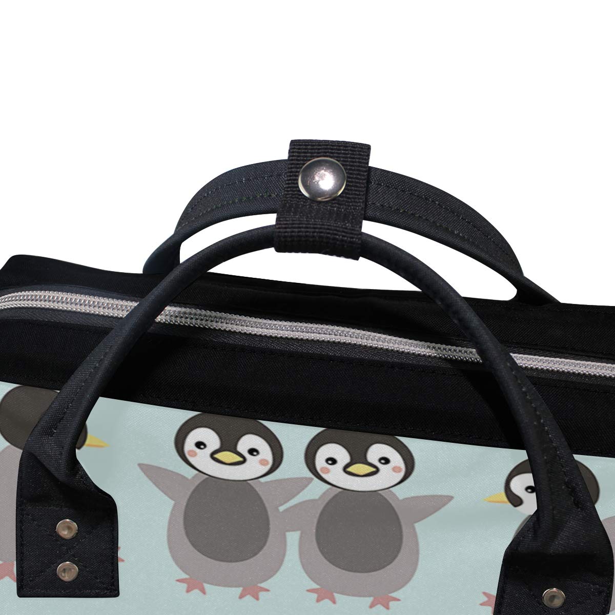 Cute Penguins Diaper Bag Backpack, Large Capacity Muti-Function Travel Backpack Nappy Bags Travel Mom Backpack for Baby Care