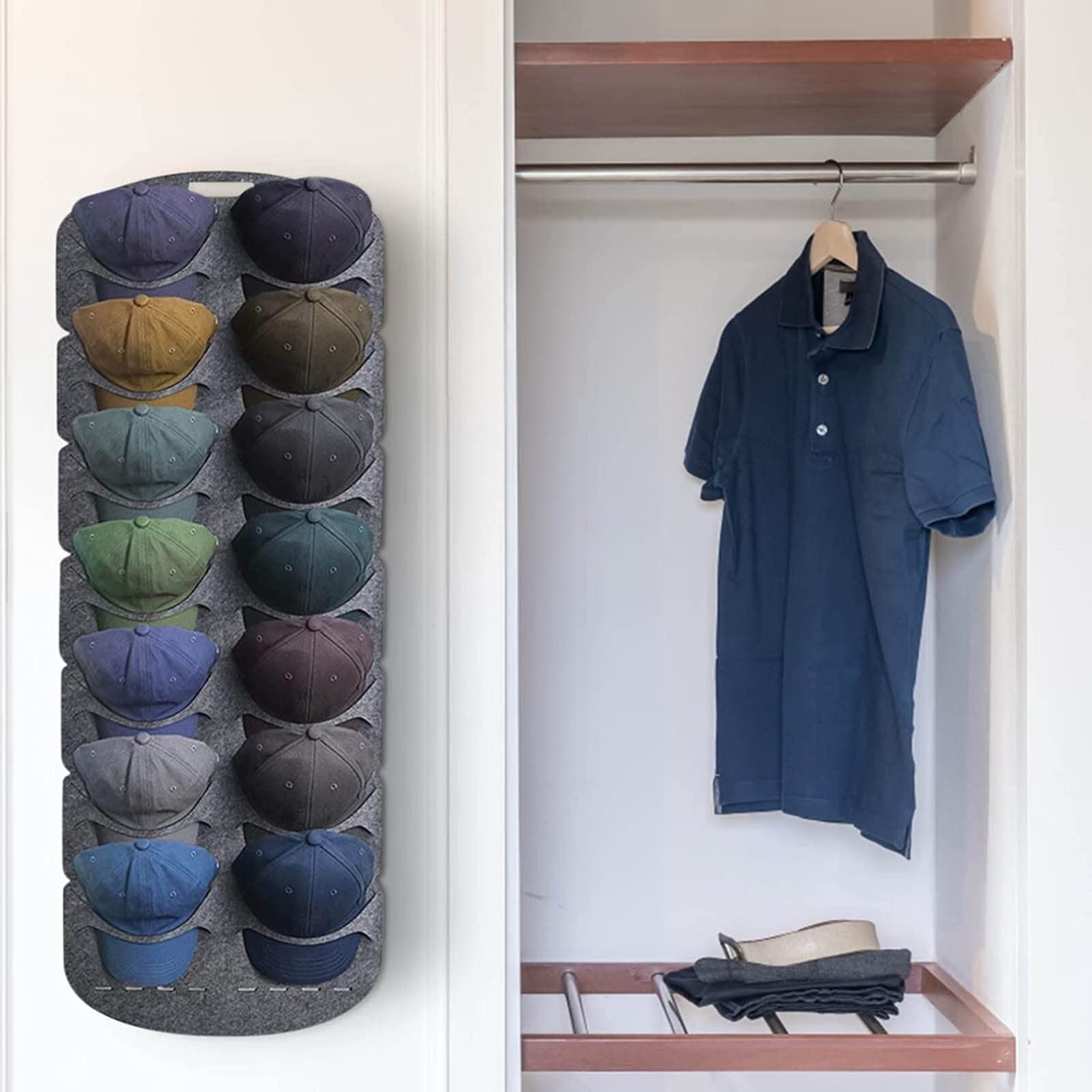 GOOFFY Door Coat Hanger Wholesale Baseball Cap Display Rack Wall Door Back Storage Hanging Bag Large Capacity Display Stand Storage Shelf Home Organizer Hanger
