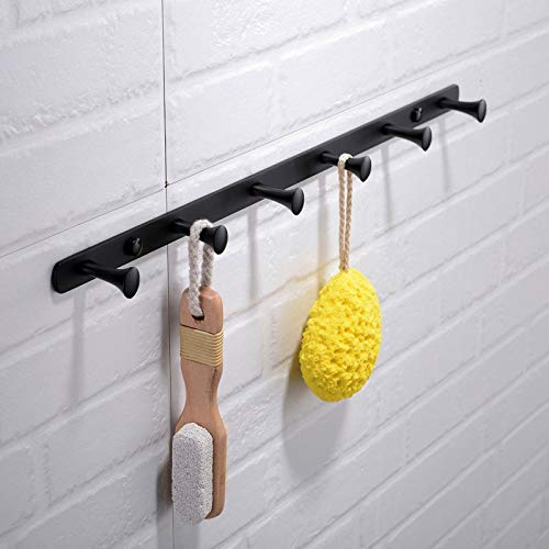 GOOFFY Door Metal Hooks for Hanging Oval Hook Wall Mounted Black Holes Hooks Kitchen Wall Door Coats Clothes Towel Hat Row Hooks Robe Hooks Hanger Hanger