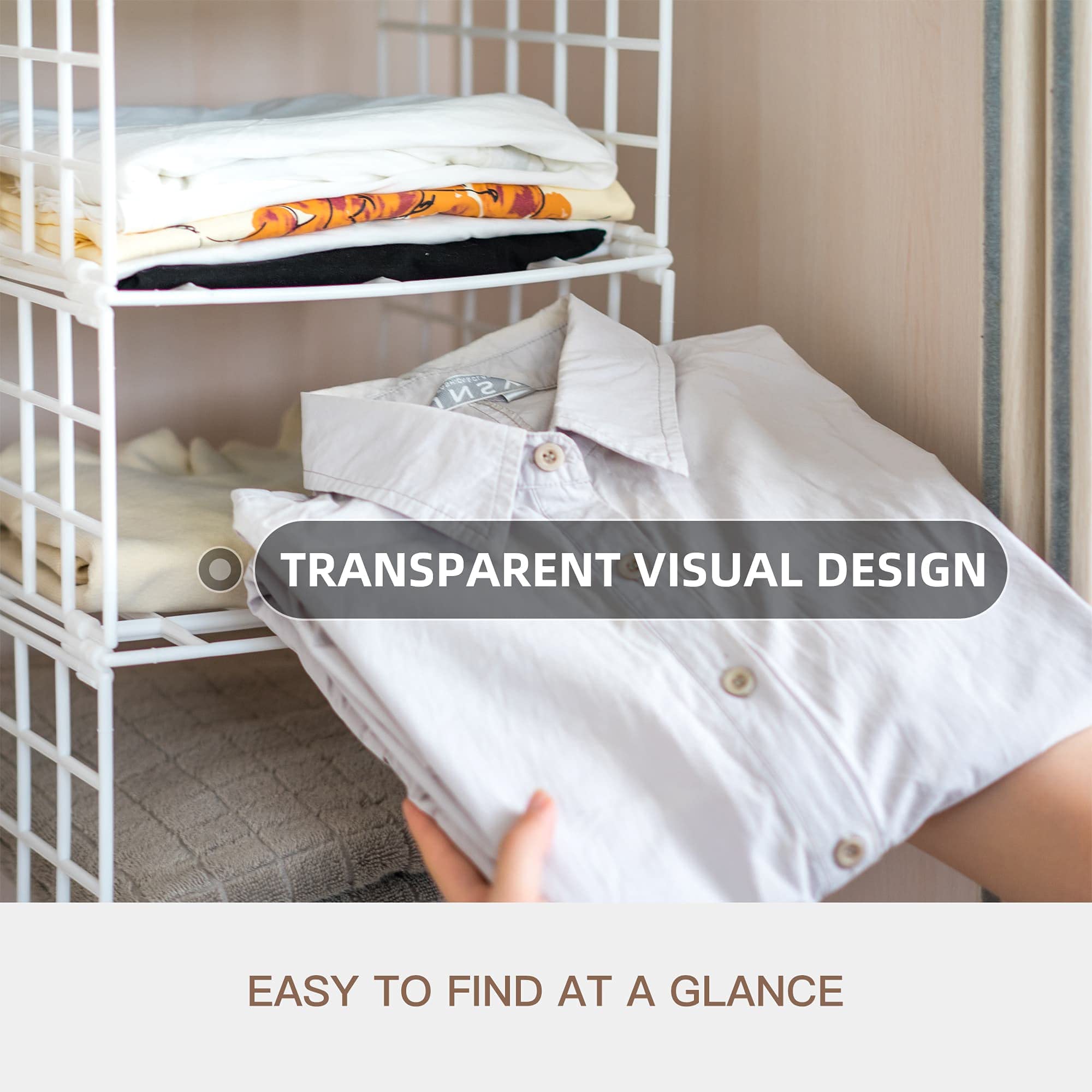 Vida brillante 4 Tier Shelf Hanging Closet- DIY Organizer for Clothing Sweaters Shoes Handbags Clutches Accessories