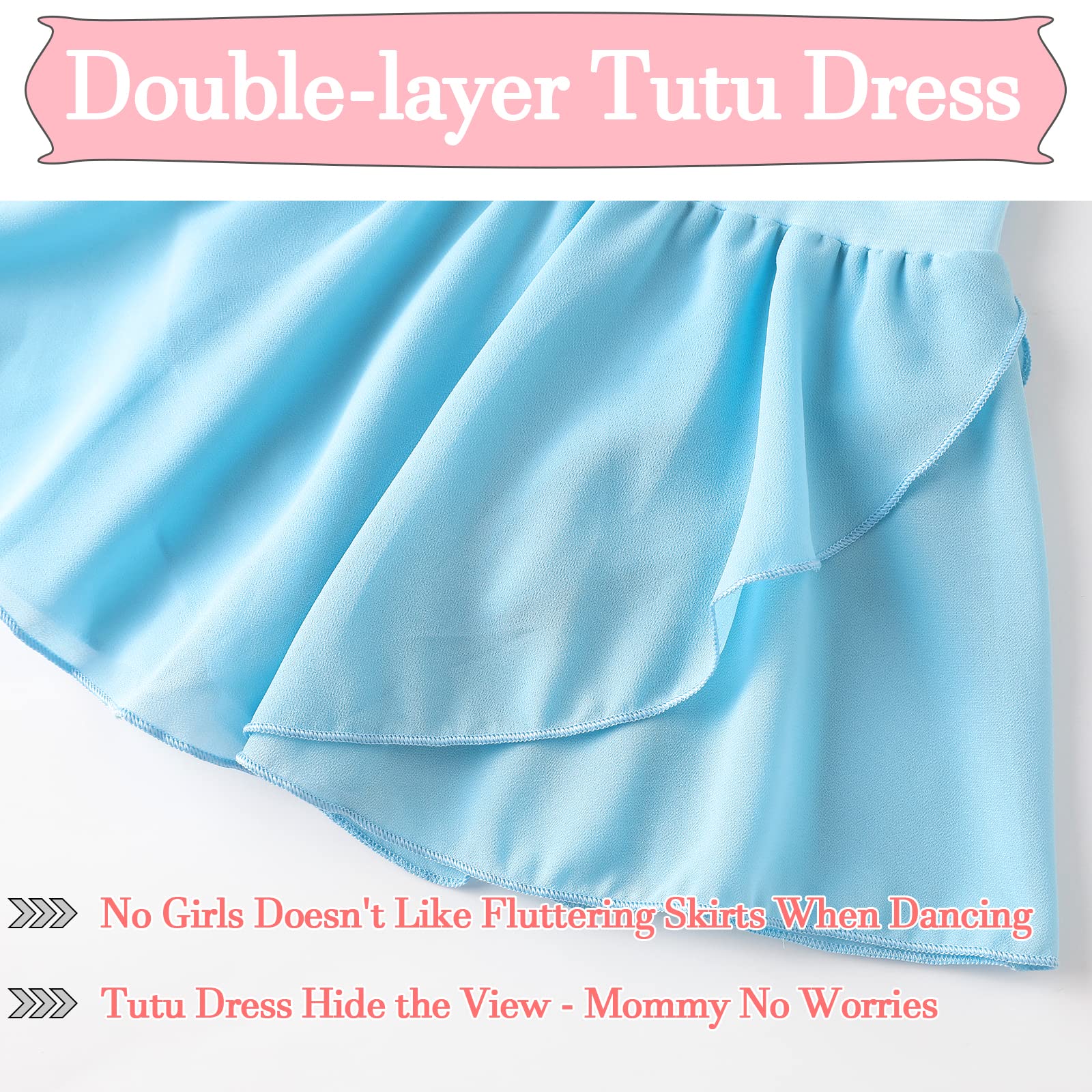 Dance Leotard for Girls Leotards for Toddlers Size 5 Blue Ballet Dress Clothes With Tutu for Dance Class