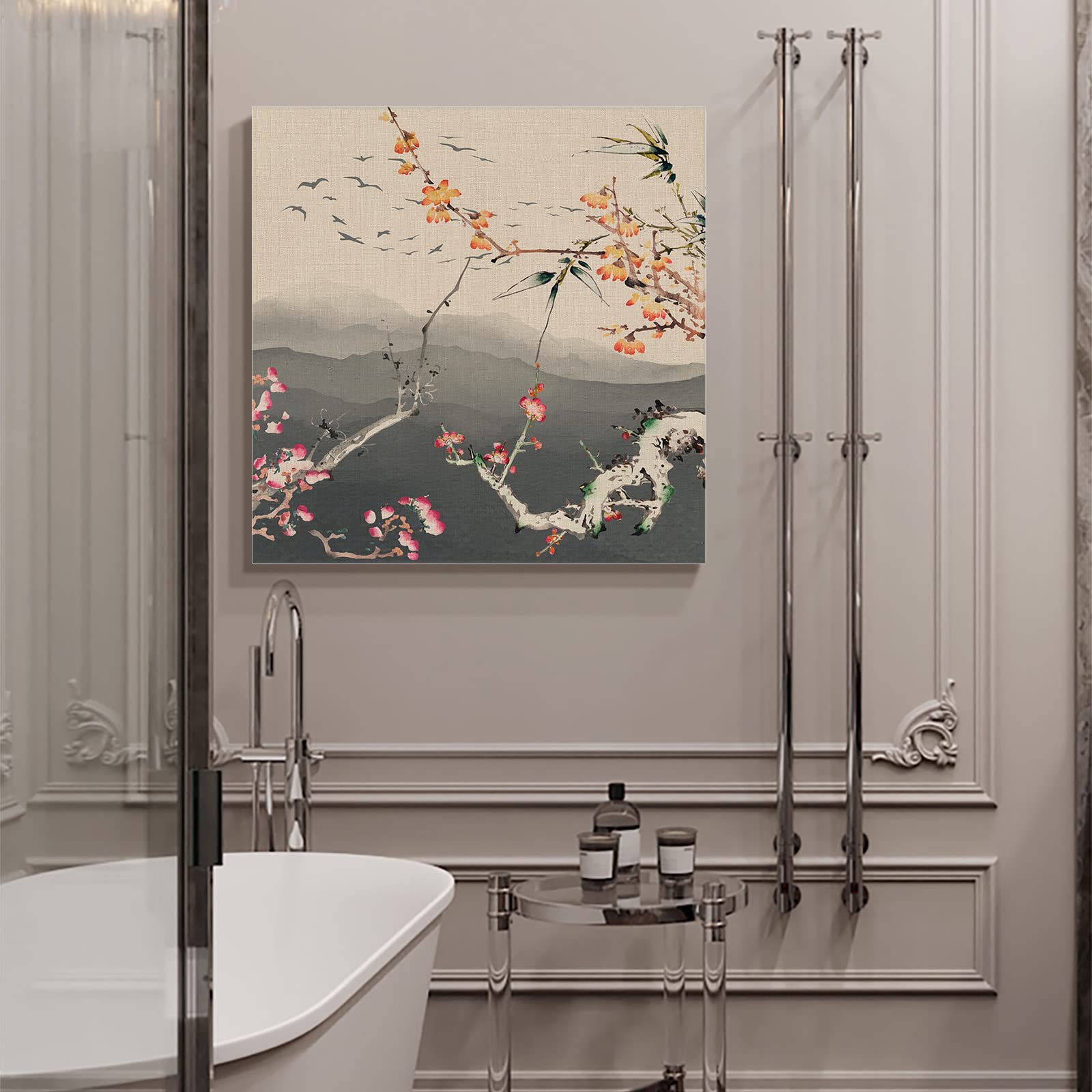 Canvas Wall Art Pictures on Canvas Oil Painting Art with Framed for Home Decorations Chinese Painting (12'' x 12'' x 1 Panel)