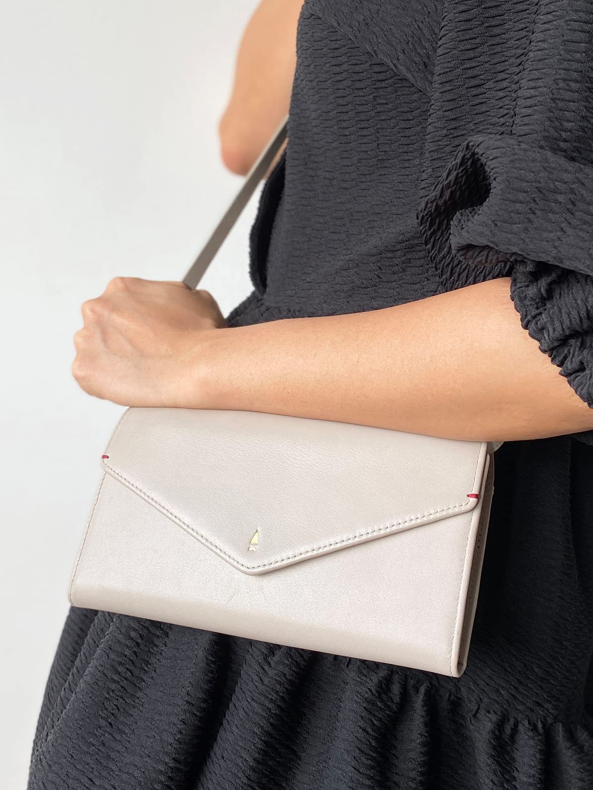 Gnome & Bow - Envelope Flap Long Wallet Crossbody Sling Bag (RFID) (Beige)