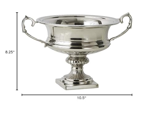Serene Spaces Living Silver-Plated Trophy Flower Urn, Use for Home Decor, Event Centerpieces, Wedding, Parties, Floral Arrangements, Medium 10" Diameter
