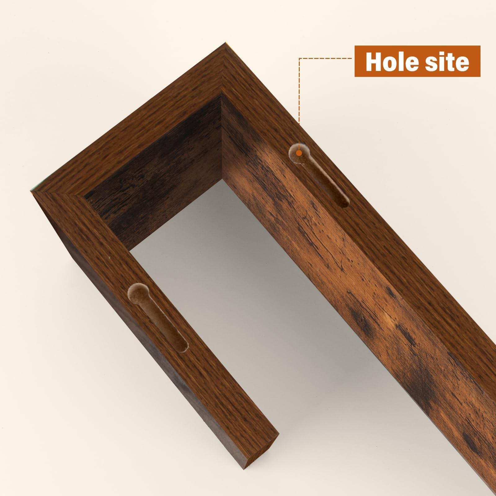 Golden State Art, Floating Shelves, 15.75 in, Brown, Set of 4, Modern Wall Shelves for Wall Decor, Living Room/Bedroom/Kitchen/Home Office, Floating Shelf for Home Storage
