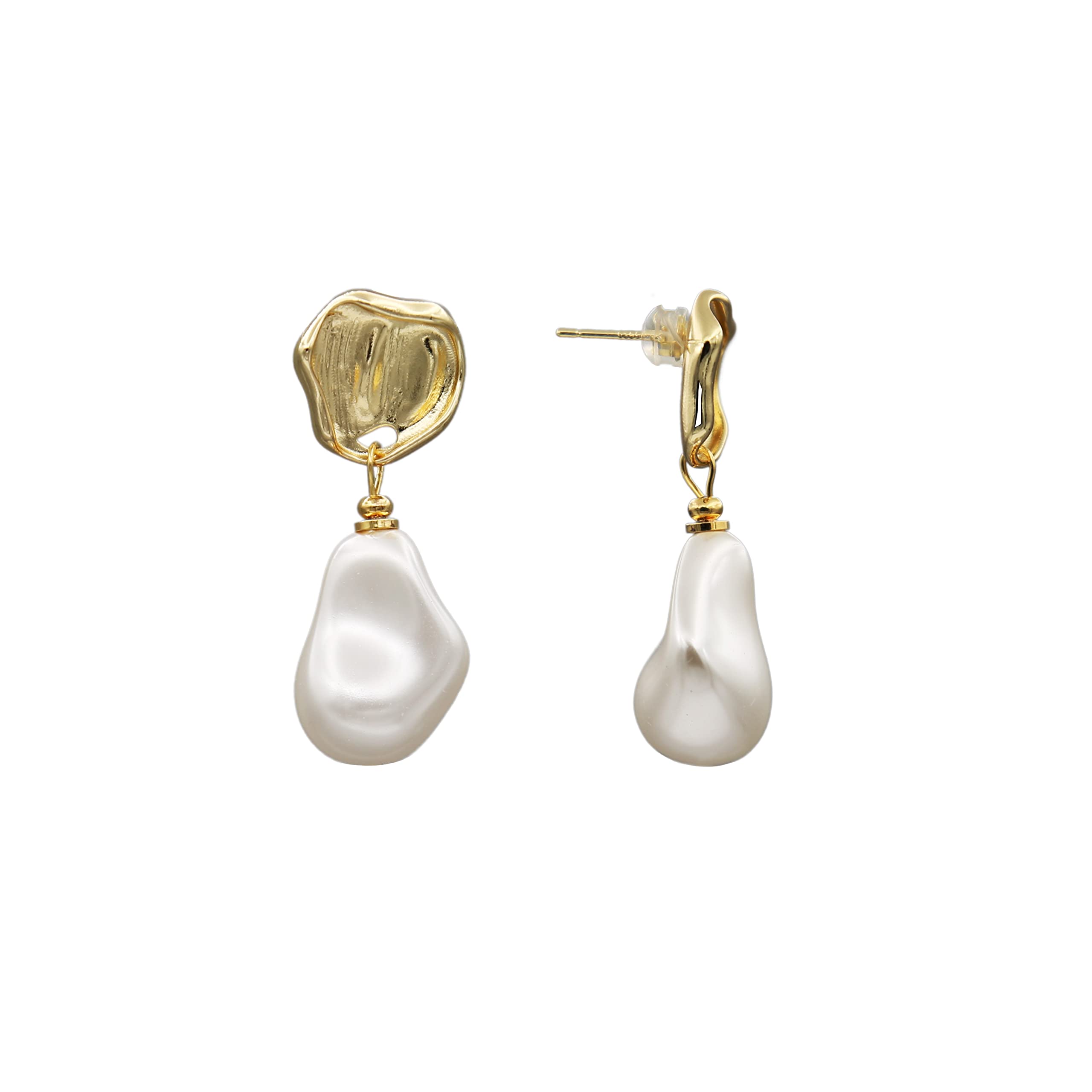 dh&yp Winter vintage vibe with pearl earringsļ¼Baroque Pearl Dangle Earring for Women, Graceful Earrings, Gold Plated Earring Hooks, Birthday Day,Valentine's Day, Mother's Day Gift
