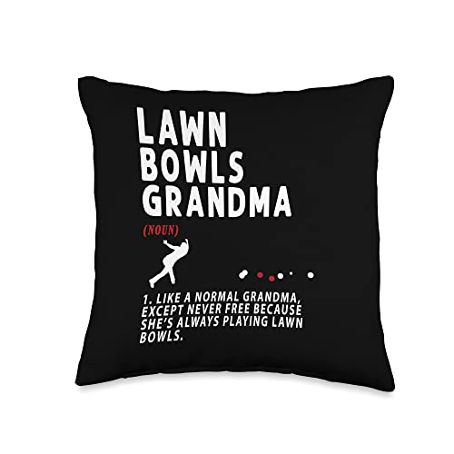 Lawn Bowling Retirement & Lawn Bowls Accessories Funny Lawn Bowls Grandma Idea for Women & Funny Retirement Throw Pillow, 16x16, Multicolor