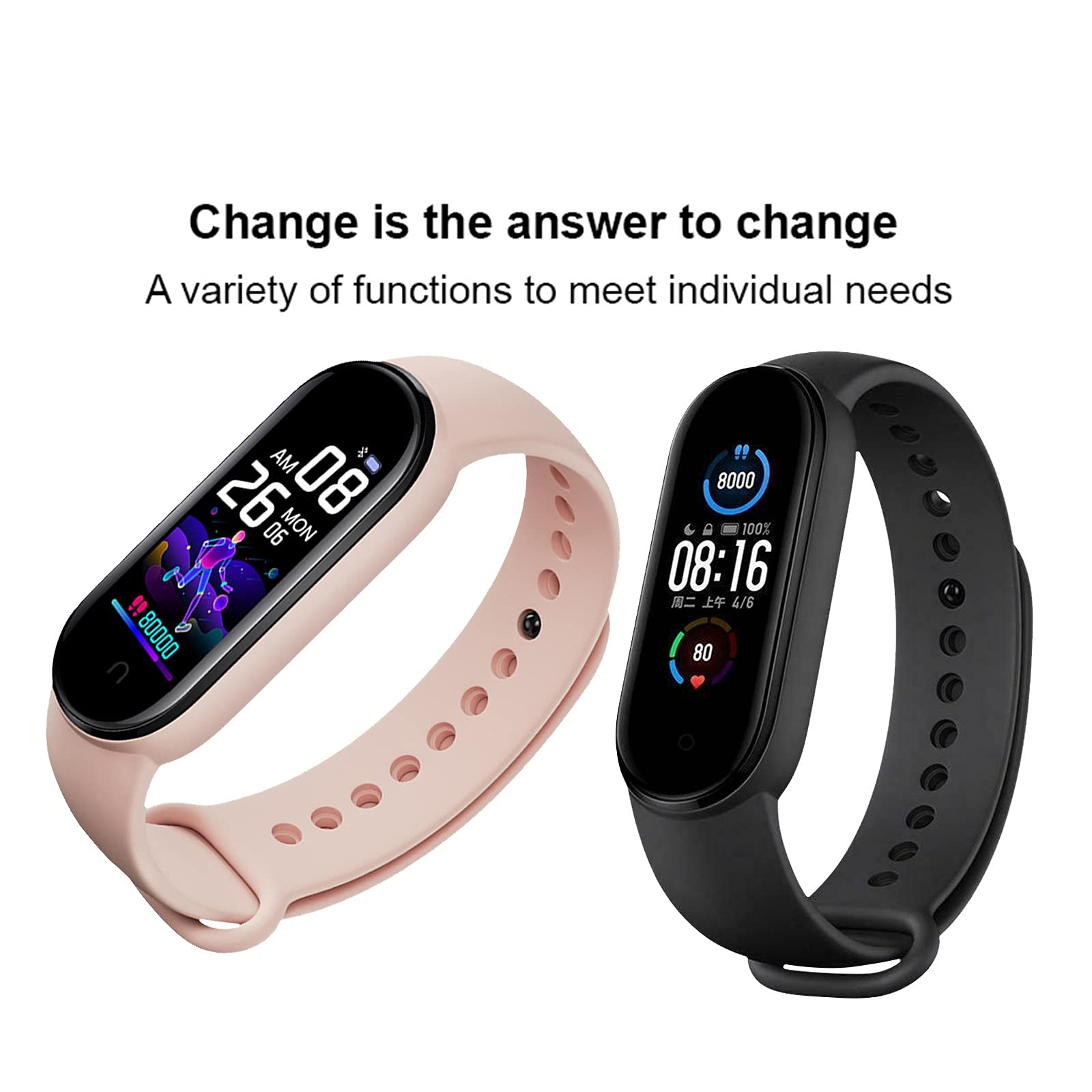 Smart Watch, Fitness Tracker for Men Women, Bracelet Band with 24 Hour Body Temperature Waterproof smartwatch for iOS Android Phones (Black)