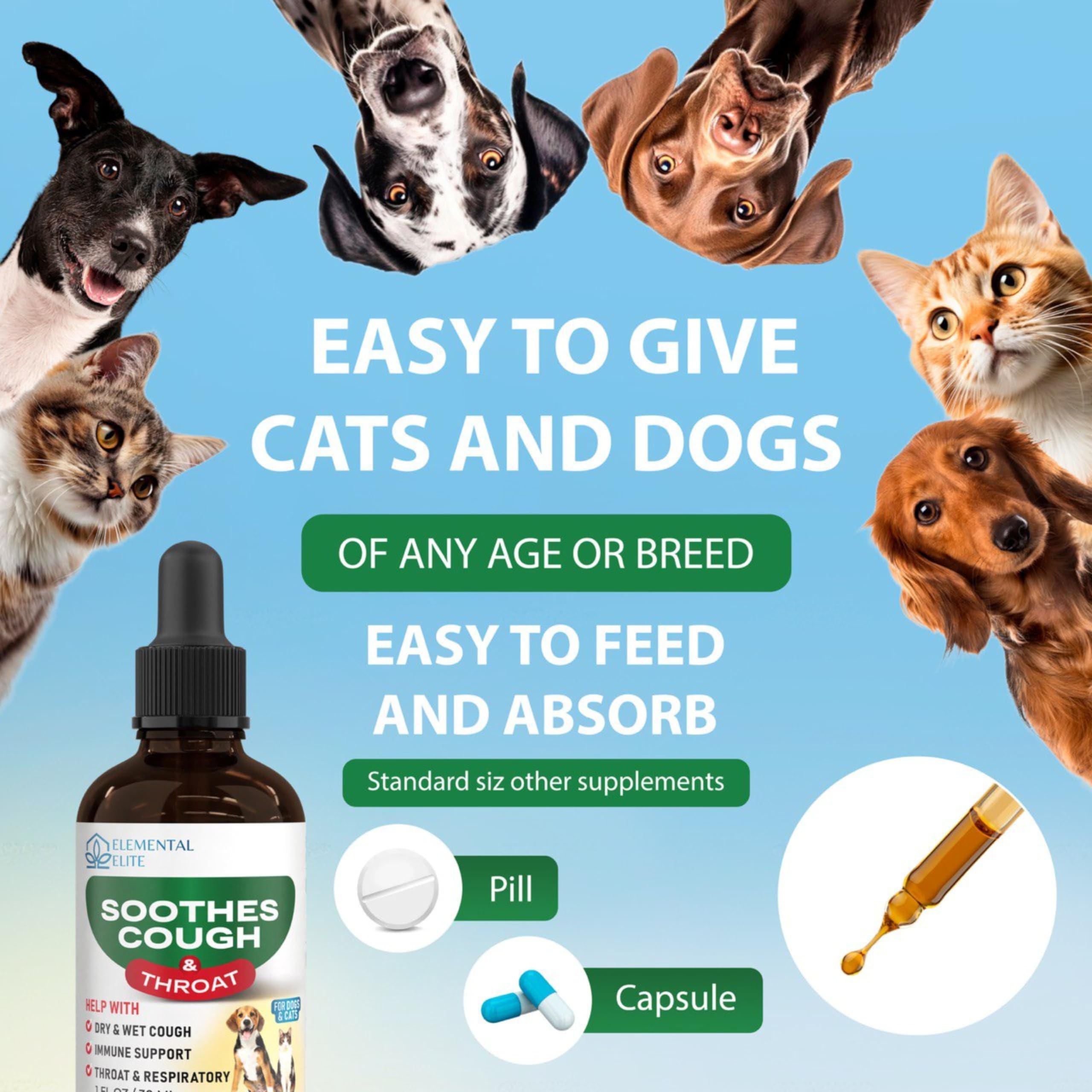Kennel Cough Drops for Dogs & Cats - Allergy Relief - Cough Relief Dry and Wet Pet Cough - for Dogs of All Breeds & Sizes