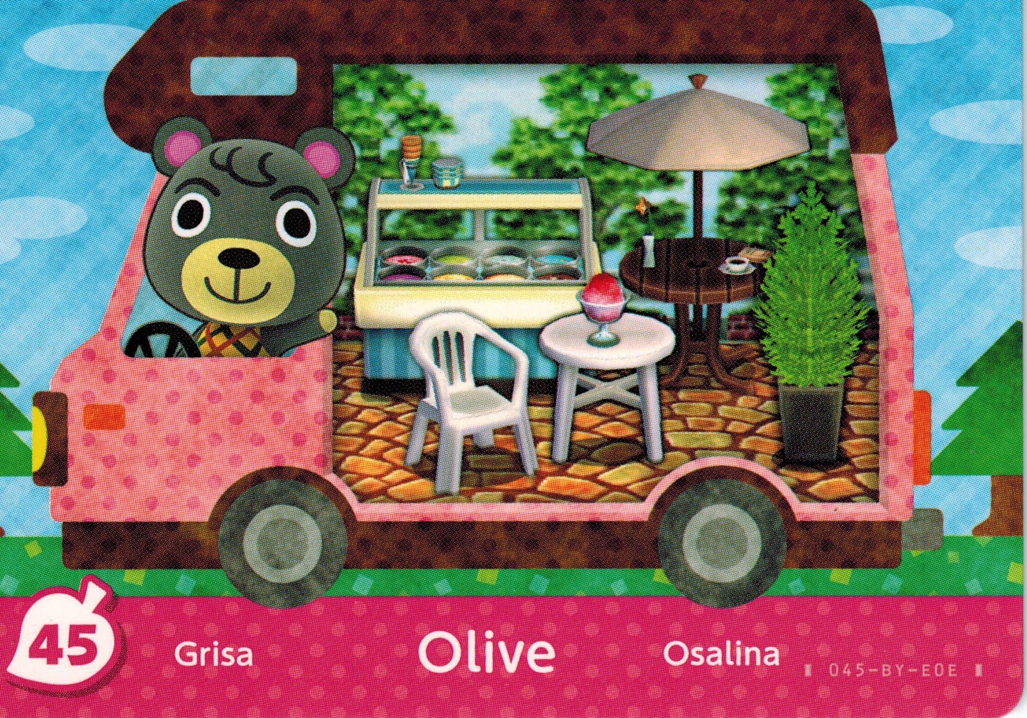 Nintendo New Leaf Animal Crossing Welcome Amiibo Card Olive 45/50 USA Version