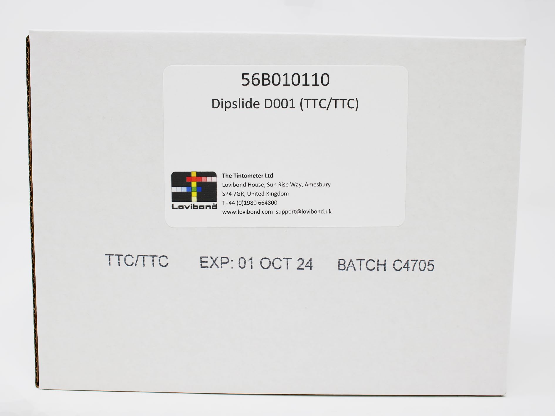 Lovibond 56B010110 Dipslide: D001 TTC/TTC, Total Viable Count (TVC) in Waters and Surfaces, 10/pk