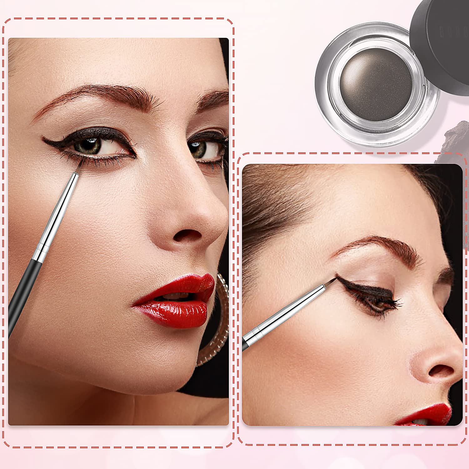 Etercycle Fine Point Eyeliner Brushes, Eye Makeup Gel Eye liner Brush, Eye Eyeshadow Brush, Concealer Brush Under Eye Makeup Brush Set