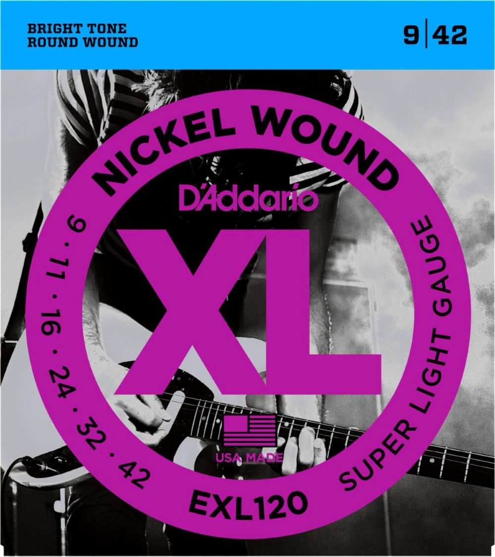 D'Addario EXL120 Nickel Super Light Electric Guitar Strings Two-Pack