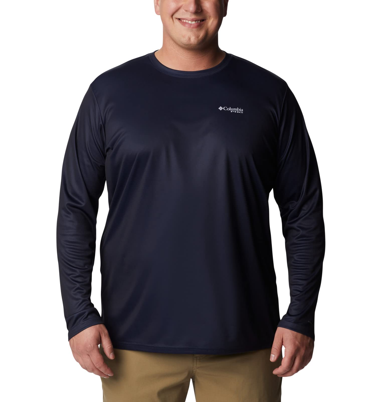Columbia Men's Big & Tall PHG Terminal Shot LS, Collegiate Navy/White Game Flag, 3X B&T
