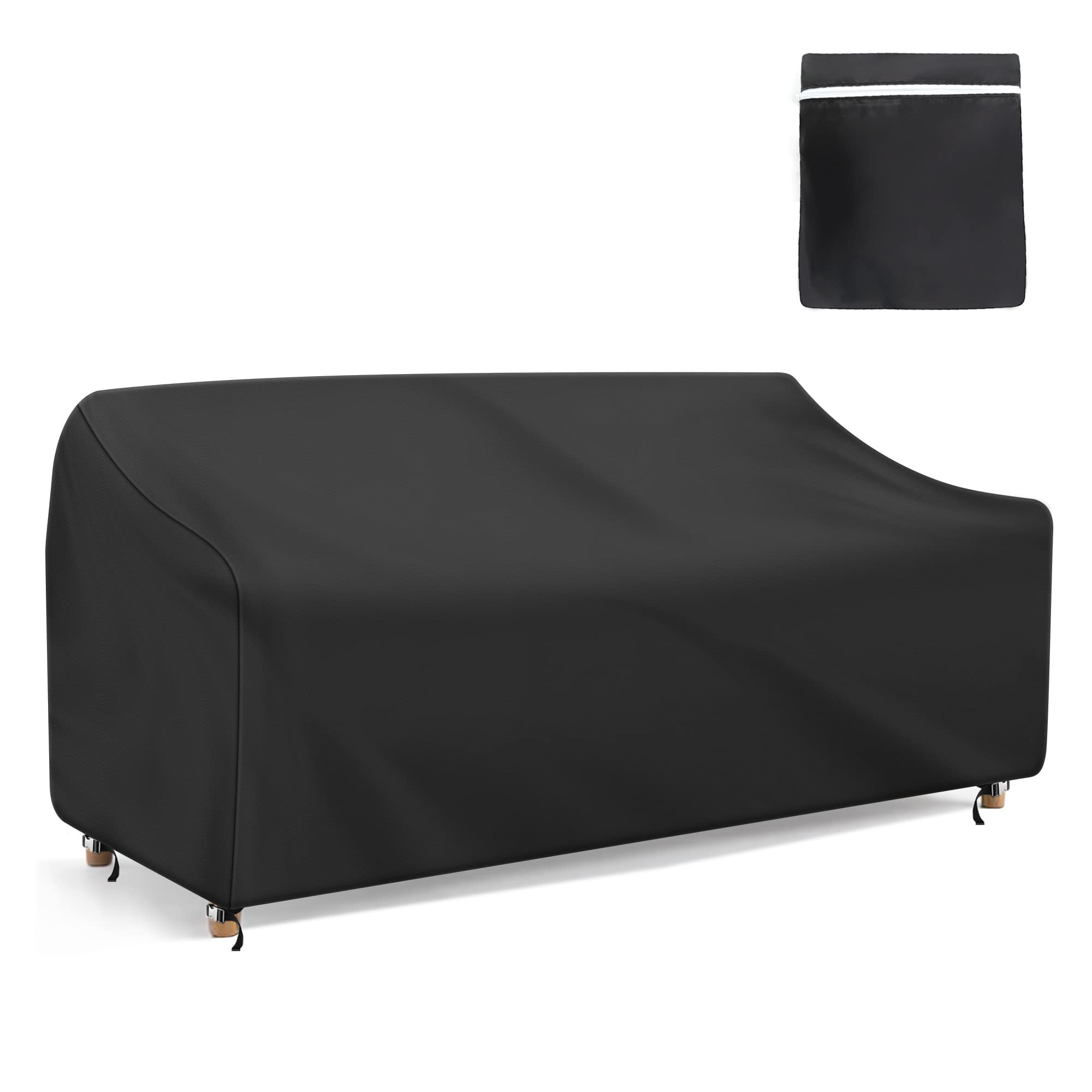 Patio Furniture Loveseat Sofa Cover - 420D Oxford Fabric 100% Waterproof Outdoor Sofa Cover, Durable Patio Furniture Cover Fits for All Weather& Black(85L37W35H25H)